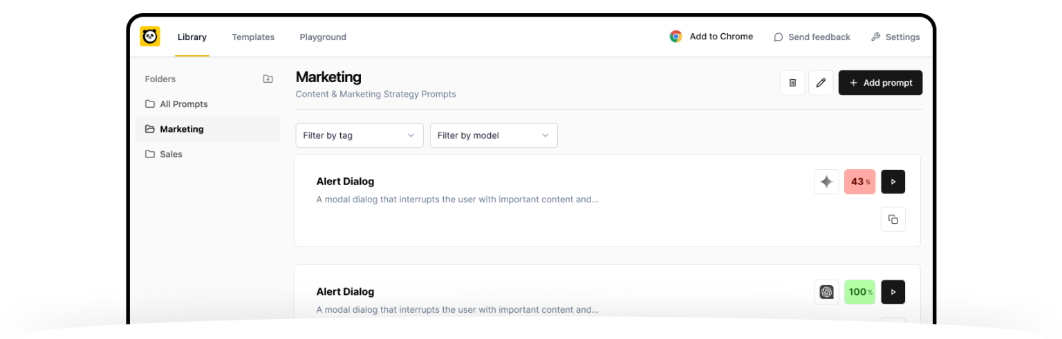 PromptPanda; Your AI Prompt Management System - promptpanda.io